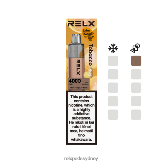 Relx Australia Store - RELX MagicGo 4000 Disposable Vape Tobacco (Gold) 8T60146 - RELX Pods Sydney